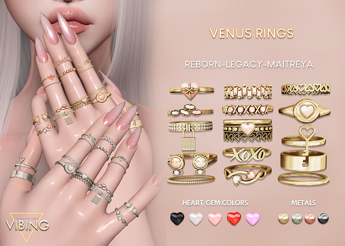 Second Life Marketplace - Vibing -- venus rings -- fatpack